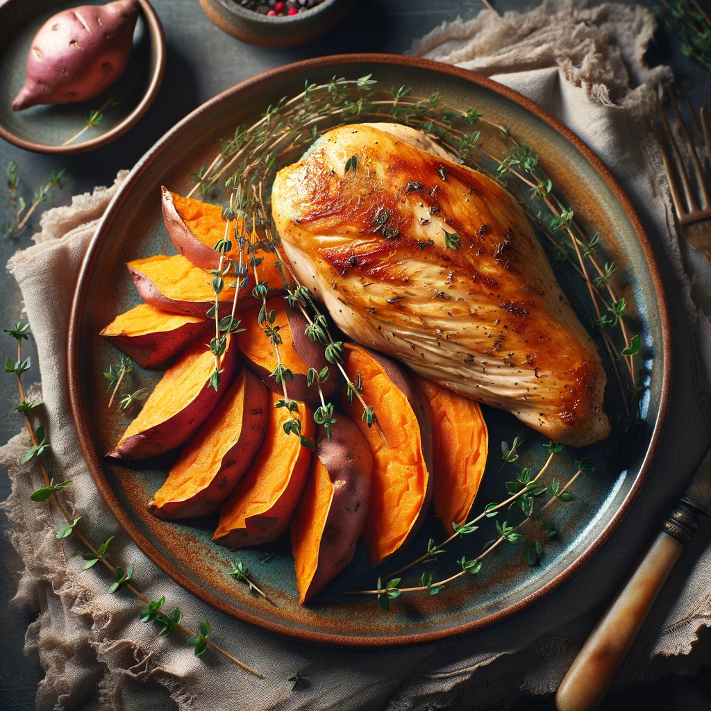 Roasted Chicken with Sweet Potato – healthyeatingguru.com